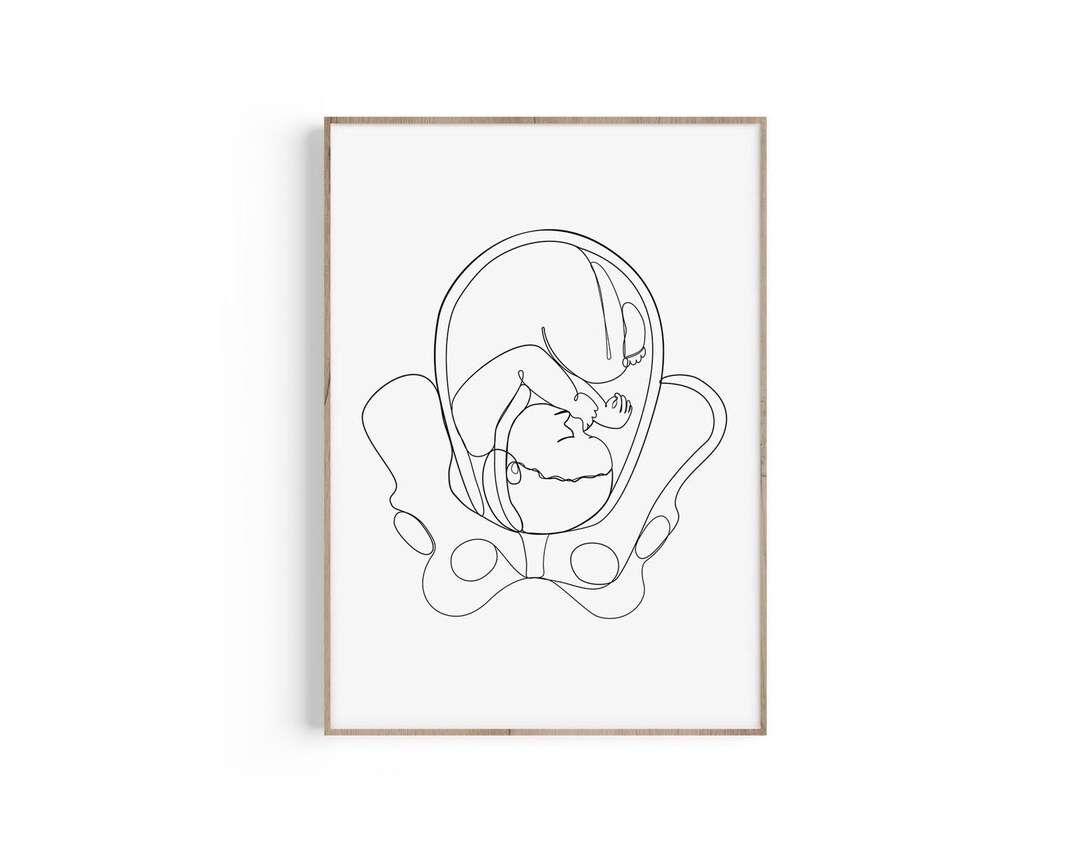 Pregnancy One Line Art Print, OBGYN Gift, Gynecologist, Midwife, Doula ...