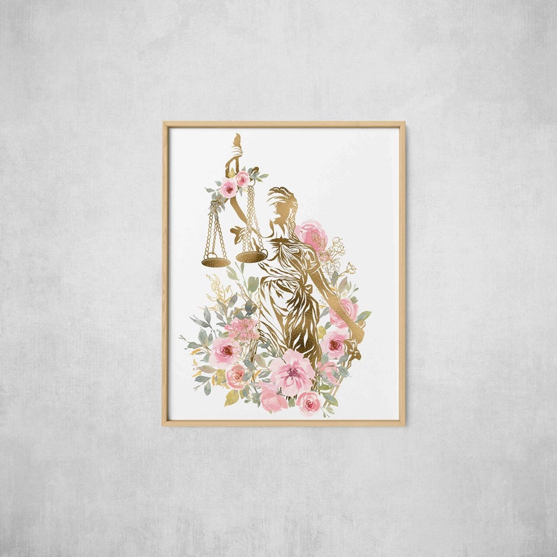 Lady Justice Print Attorney Art Lawyer Gift Law Poster | Etsy