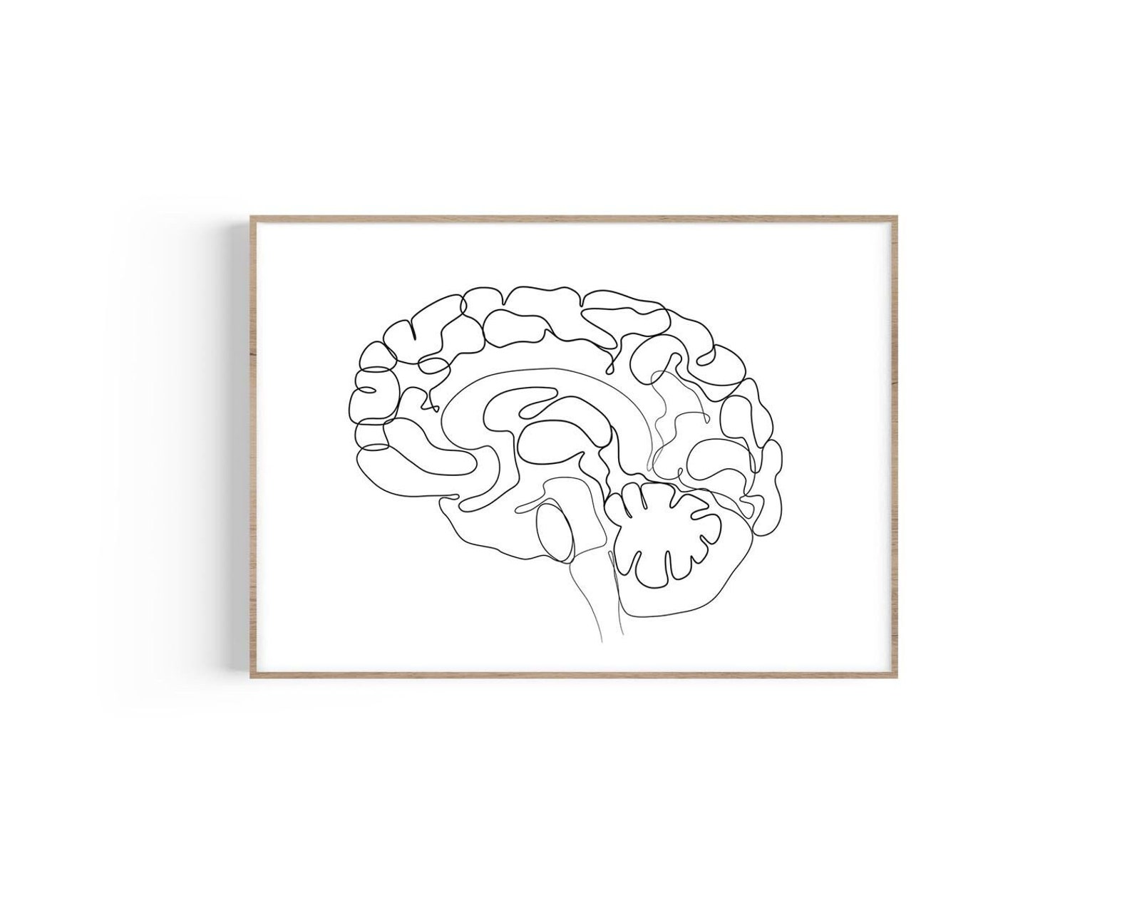 Brain One Line Art Print Psychology Art Brain Anatomy Art - Etsy