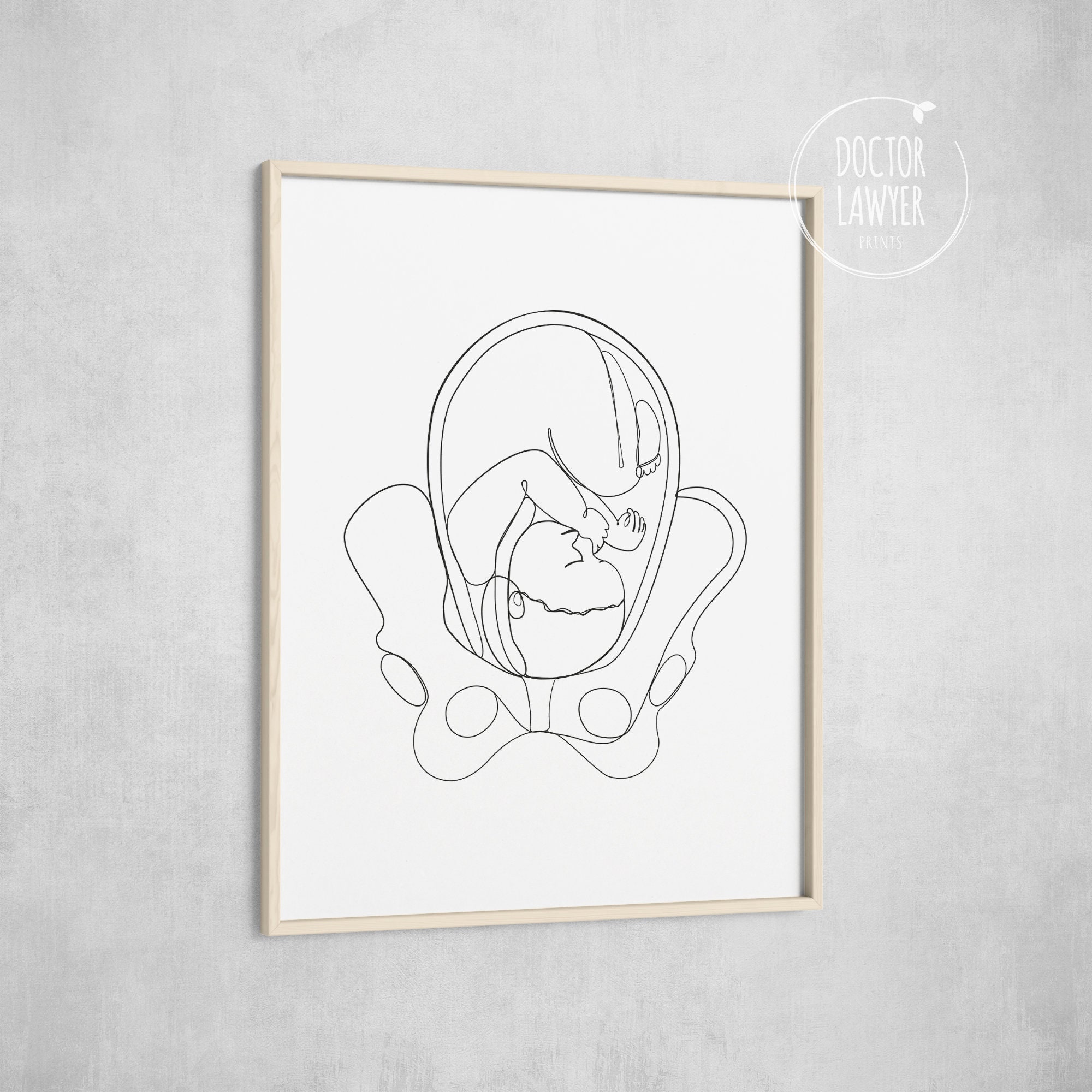 Pregnancy One Line Art Print OBGYN Gift Gynecologist - Etsy