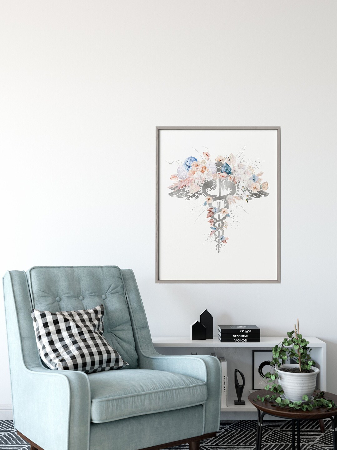 Caduceus Art Print Caduceus Symbol Medical School Graduation - Etsy