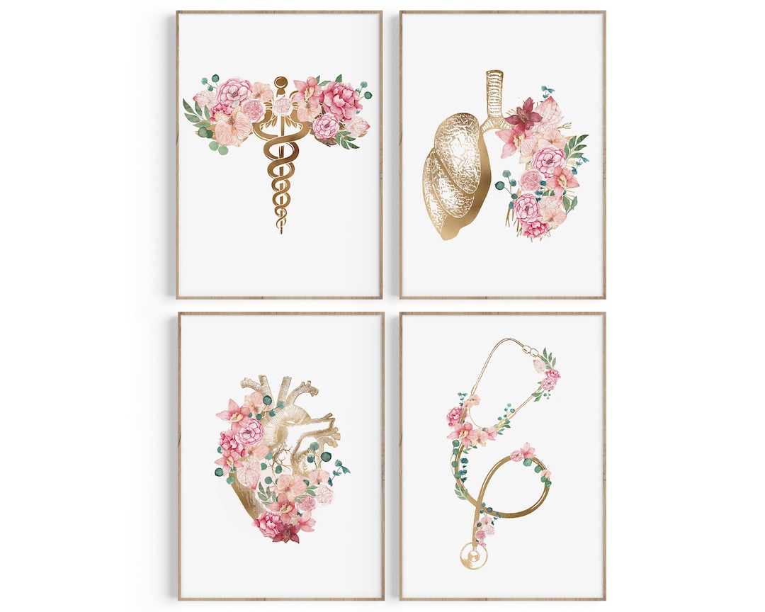 Doctor Office Decor, Medical Art Set, Doctor Graduation Gift, Med ...