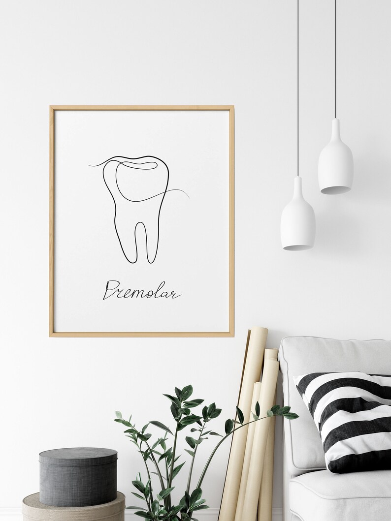 Premolar Tooth One Line Art Dentist Gift Dentist Anatomy | Etsy