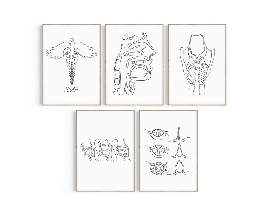 SLP Office Decor, Continuous Line Art, Speech Language Pathologist ...