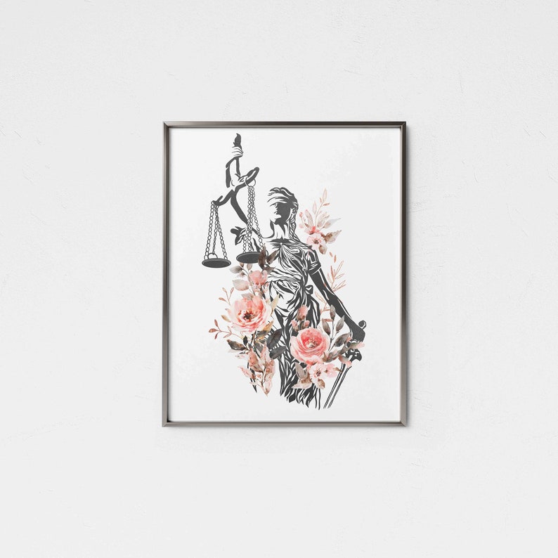 Lady Justice Print Attorney Art Lawyer Gift Law Poster - Etsy