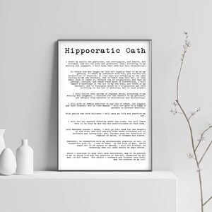 Hippocratic Oath Doctor Oath Physician Oath Doctor Gift MD | Etsy
