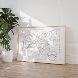 SLP Poster One Line Anatomy Art, Larynx Print, Speech Language ...