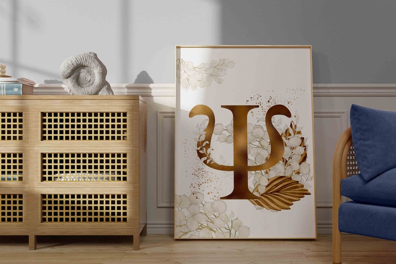 Psi Symbol Art Psychology Symbol Print Psychotherapist Gift - Etsy