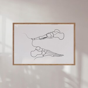 Floral Foot Anatomy One Line Art Print: Podiatrist Gift (digital ...