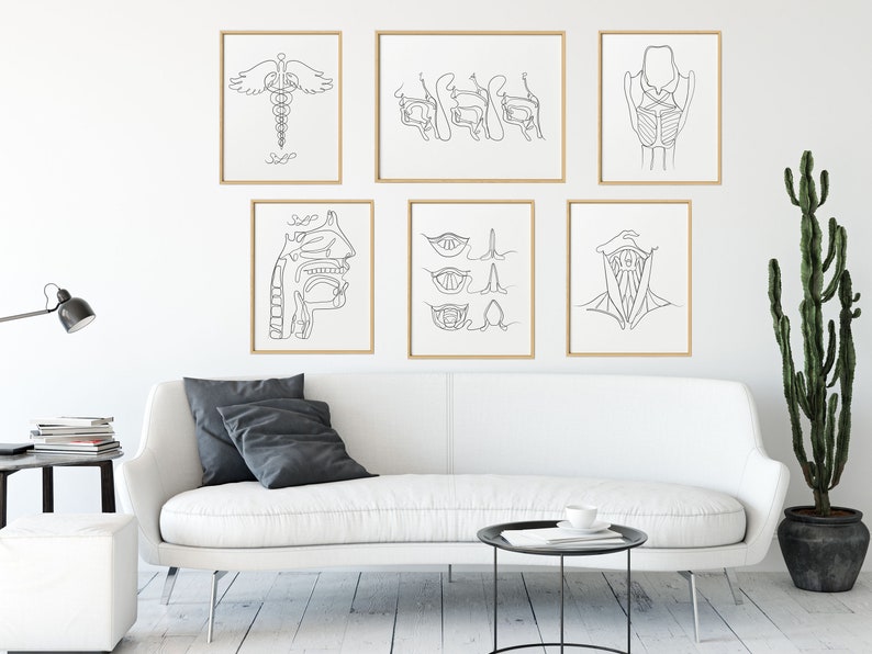 SLP Office Decor Continuous Line Art Speech Language - Etsy