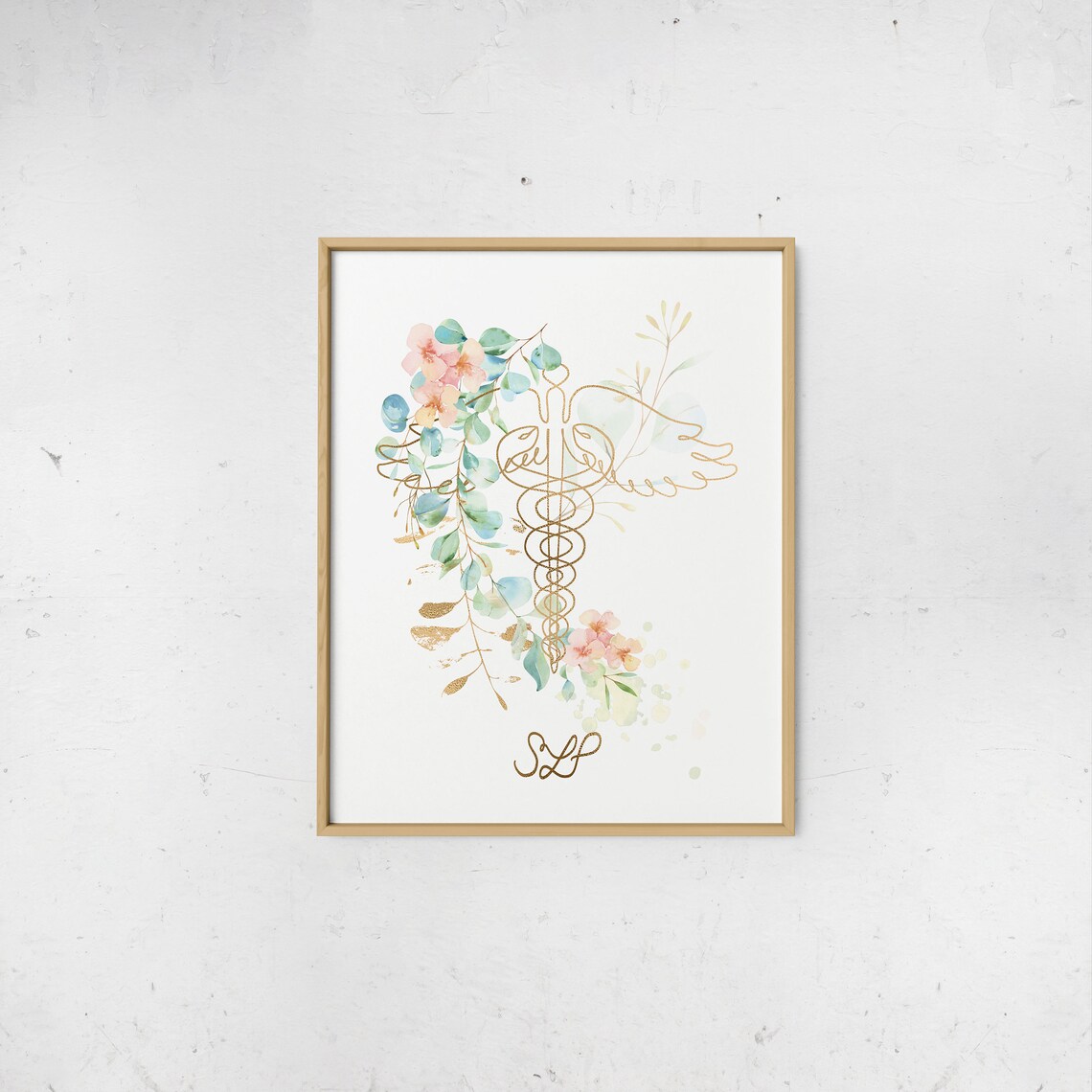 SLP Caduceus One Line Art SLP Print Speech Language | Etsy