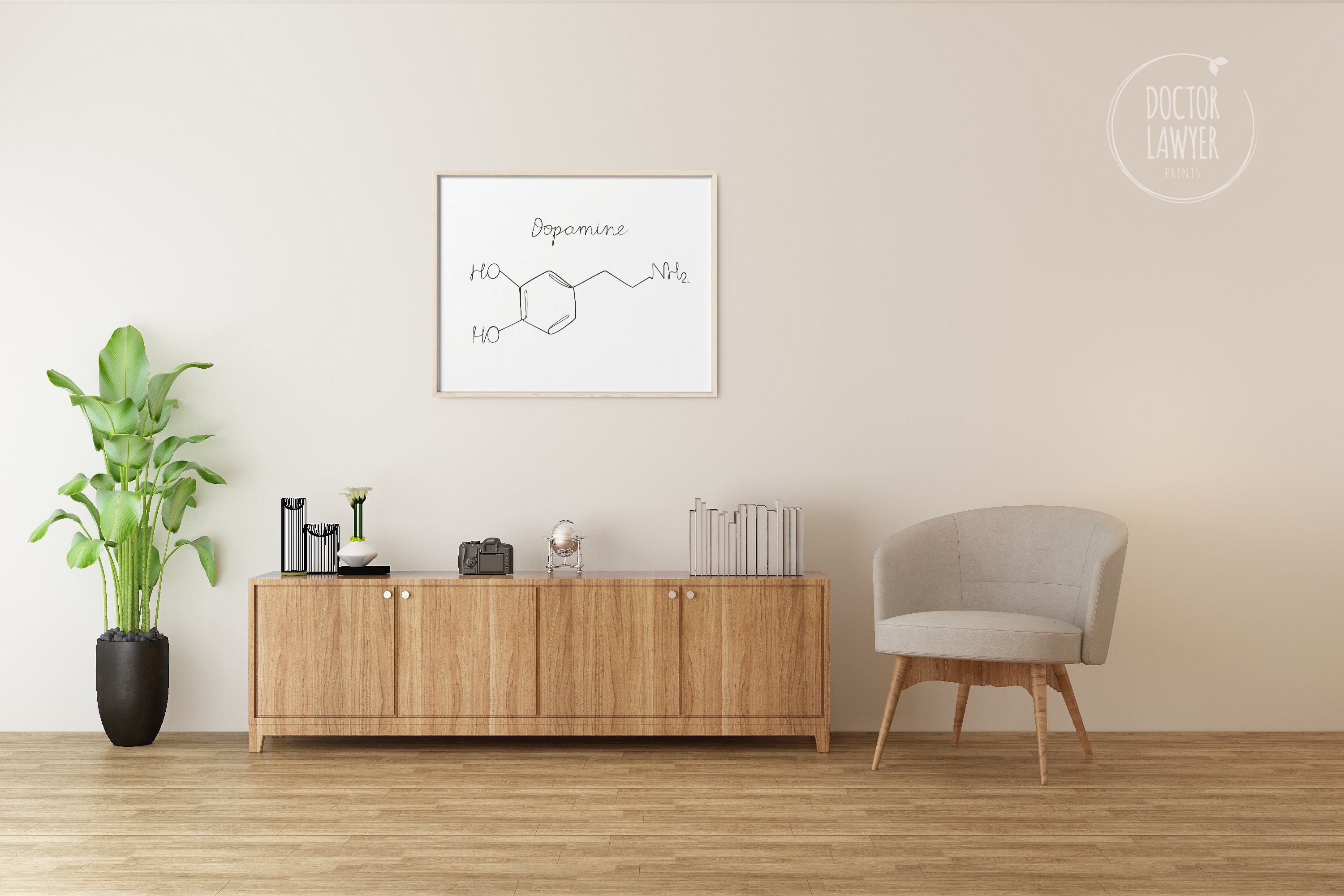Dopamine Molecule One Line Art Dopamine Print Feel-good | Etsy