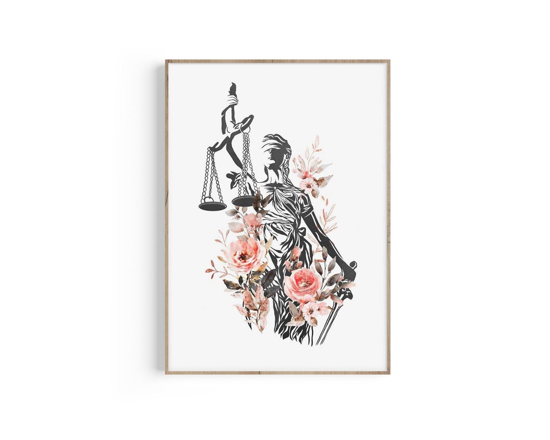 Lady Justice Print Attorney Art Lawyer Gift Law Poster - Etsy
