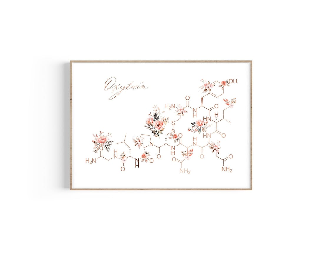 Floral Oxytocin Molecule Art Print: Psychology Decor (digital Download ...