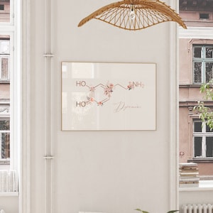 Dopamine Molecule, Dopamine Art Print, Feel-good Hormone, Psychology ...
