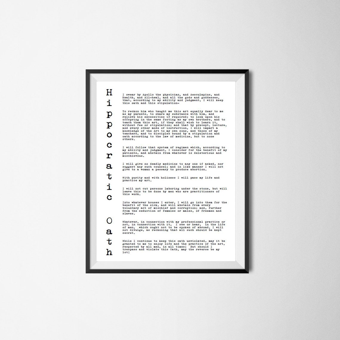 Hippocratic Oath DOWNLOADABLE Doctor MD Graduation Print Gift - Etsy