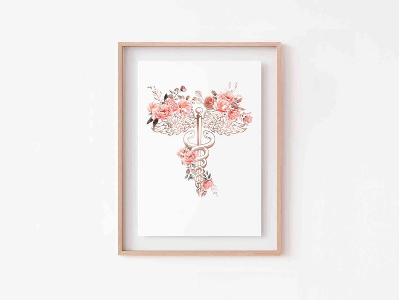 Caduceus Art Print Caduceus Symbol Doctor Graduation Gift - Etsy