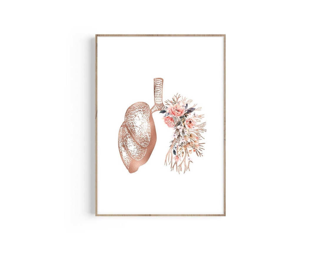 Lungs Art, Human Anatomy Art Print, Respiratory System, Anatomy Poster ...