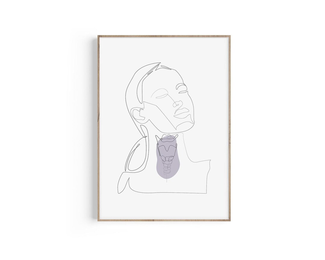 Larynx One Line Anatomy Art, Larynx Print, Speech Language Pathologist ...