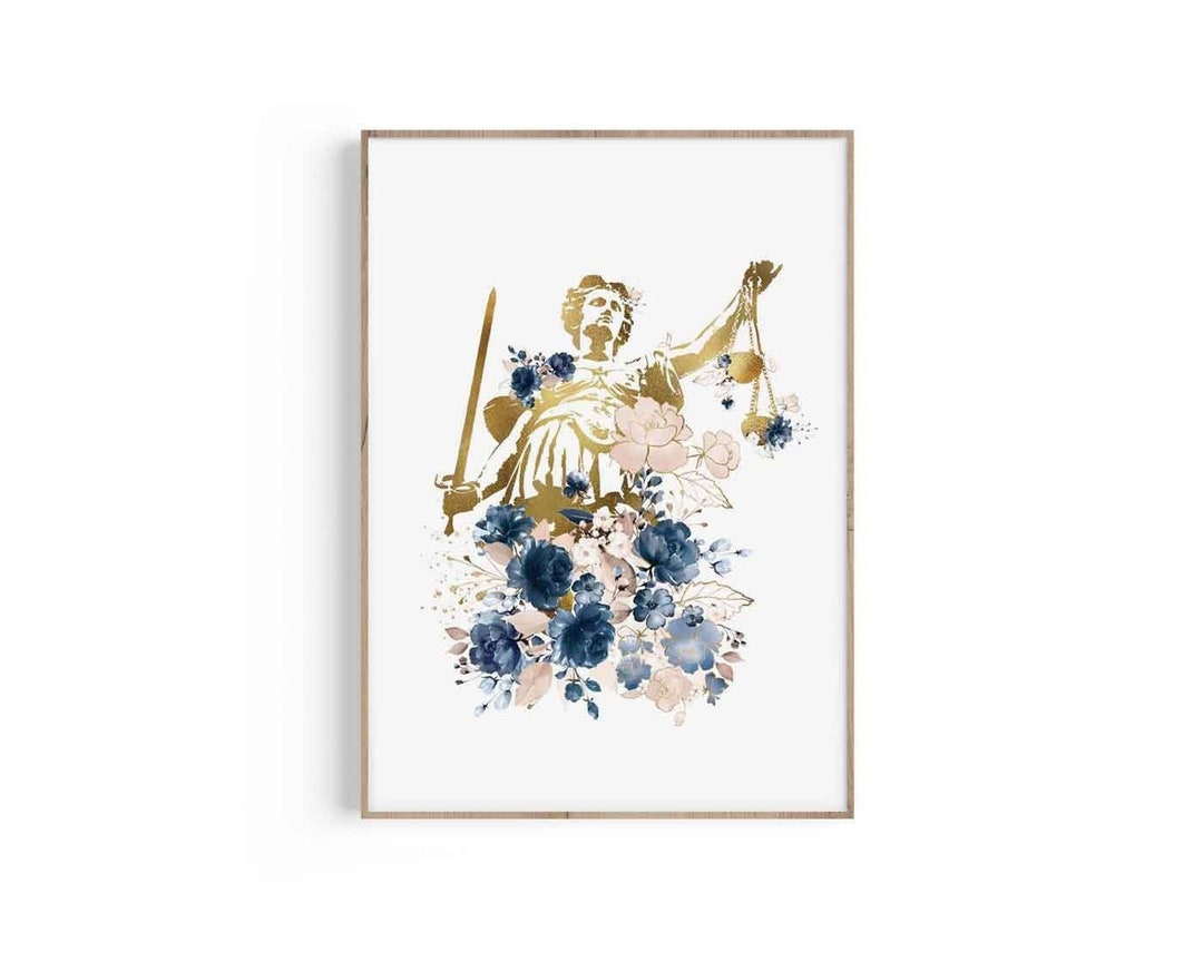 Lady Justice Print, Lawyer Art Print, Law Wall Art, Attorney Print ...