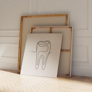Tooth One Line Art, Dentist Gift, Dentist Anatomy Art, Dentist Office ...