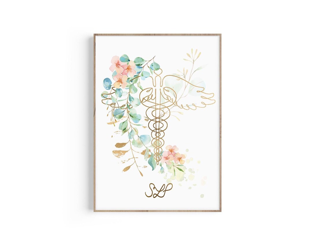 SLP Caduceus One Line Art SLP Print Speech Language - Etsy