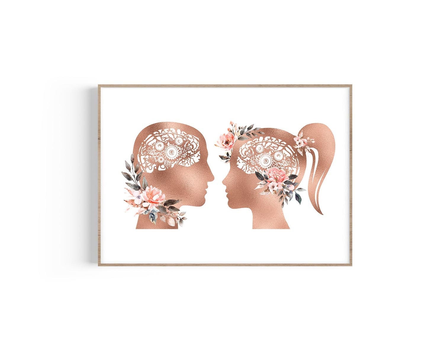 Brain Gears and Cogs Psychology Art Print Psychiatry Gift - Etsy