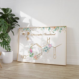 Acetaminophen Paracetamol Molecule One Line Art, Nurse Gift, Nurse ...