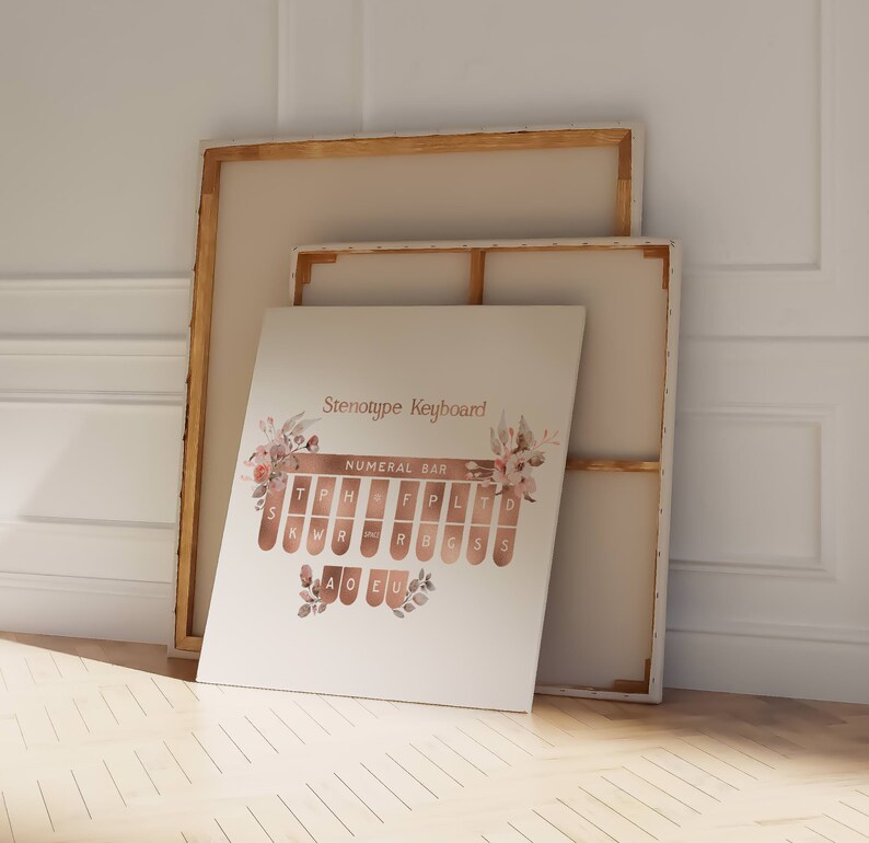 Stenotype Keyboard Art Print: Floral Steno Gift (digital Download) - Etsy
