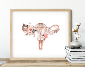 Uterus Anatomy Print Female Reproductive System Uterus Art | Etsy