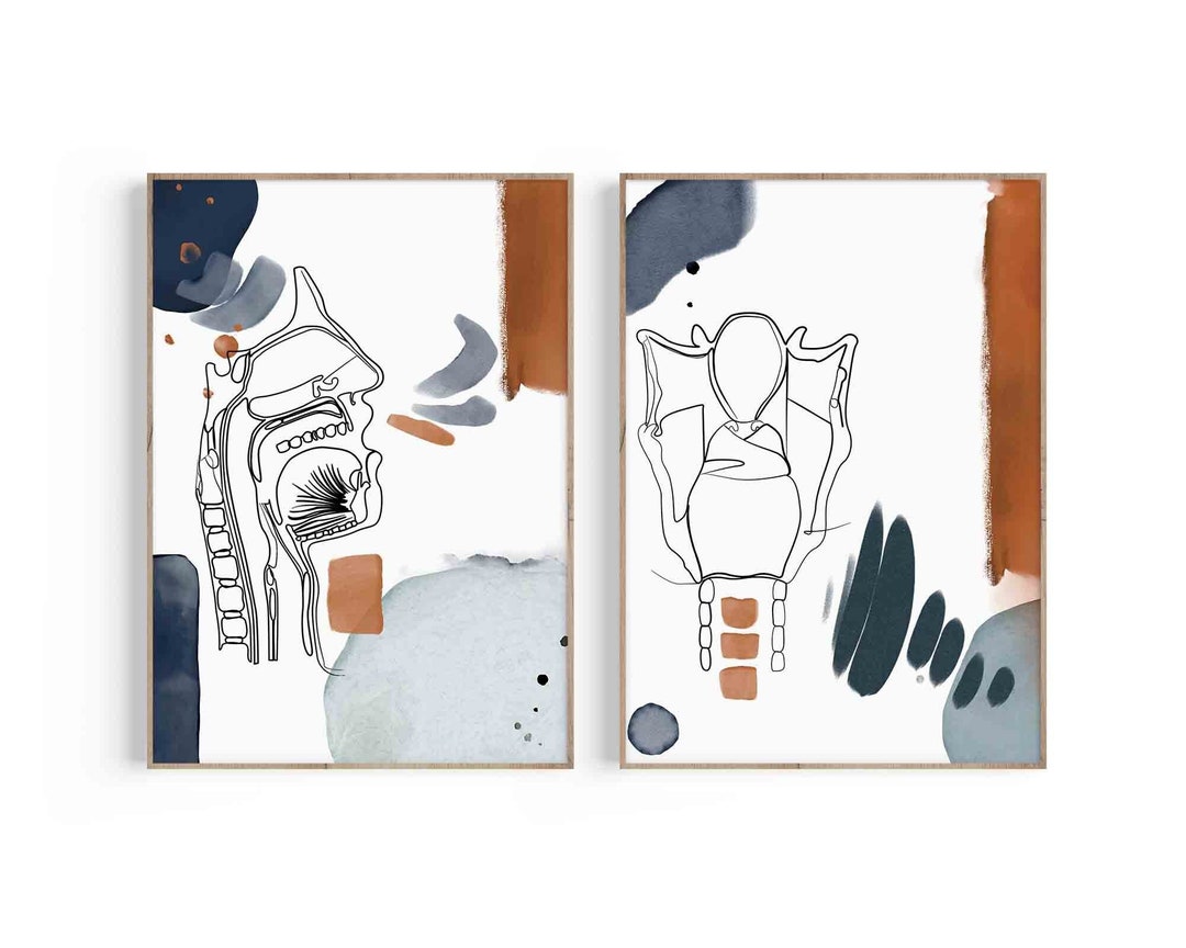 Speech Larynx Anatomy One Line Art, Speech Language Pathologist Gift ...