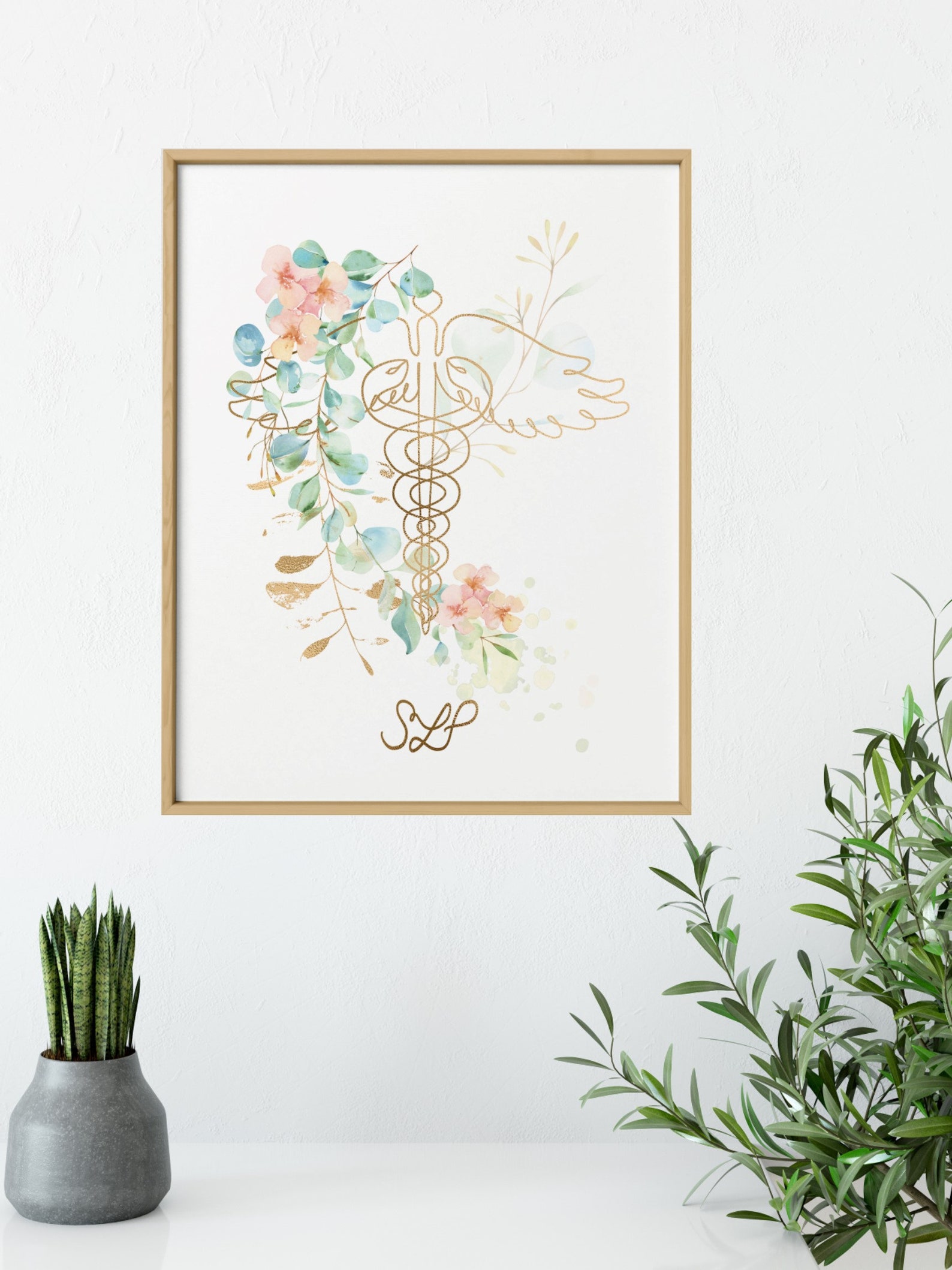 SLP Caduceus One Line Art SLP Print Speech Language | Etsy