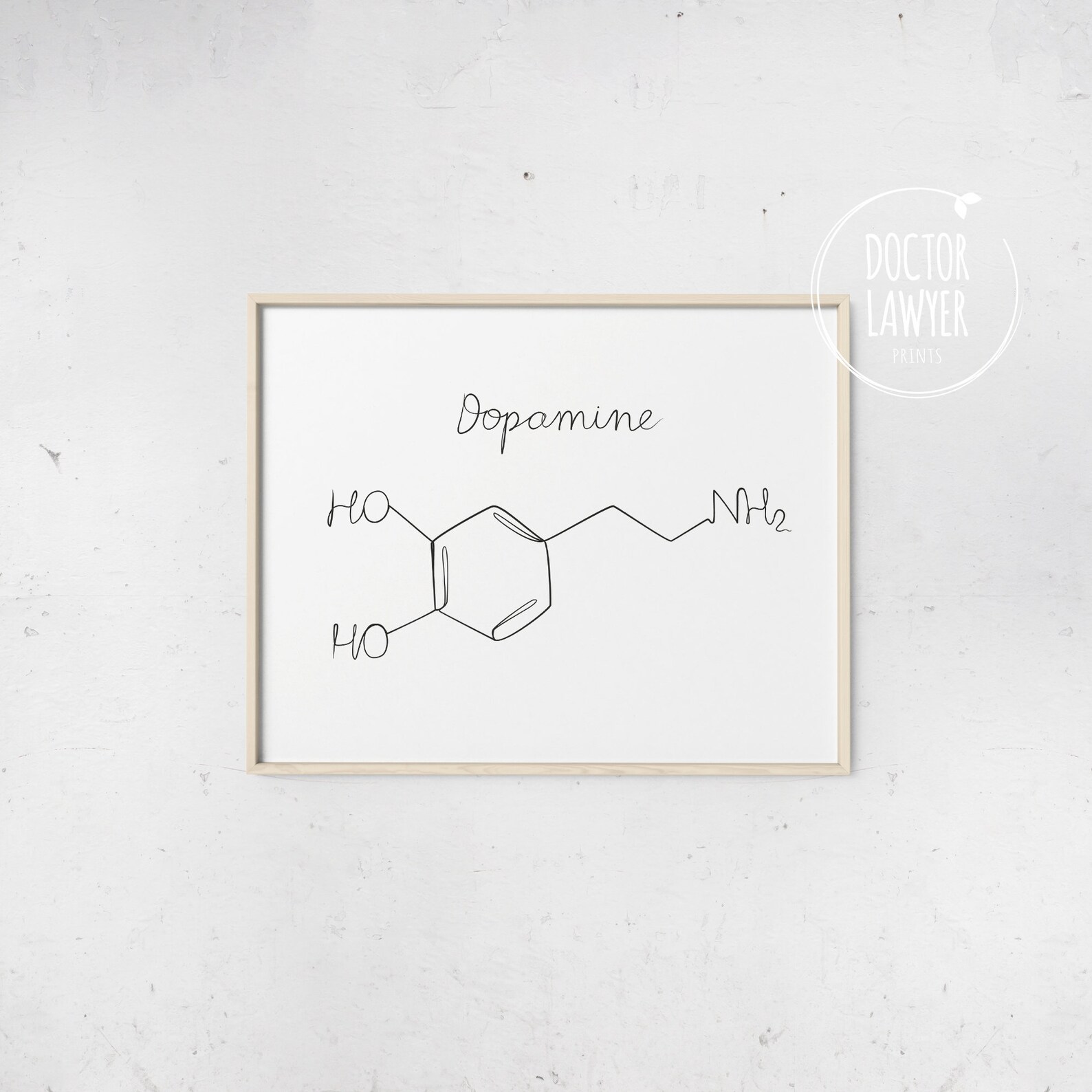 Dopamine Molecule One Line Art Dopamine Print Feel-good | Etsy