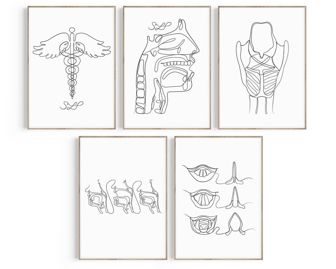 SLP Office Decor, Continuous Line Art, Speech Language Pathologist ...