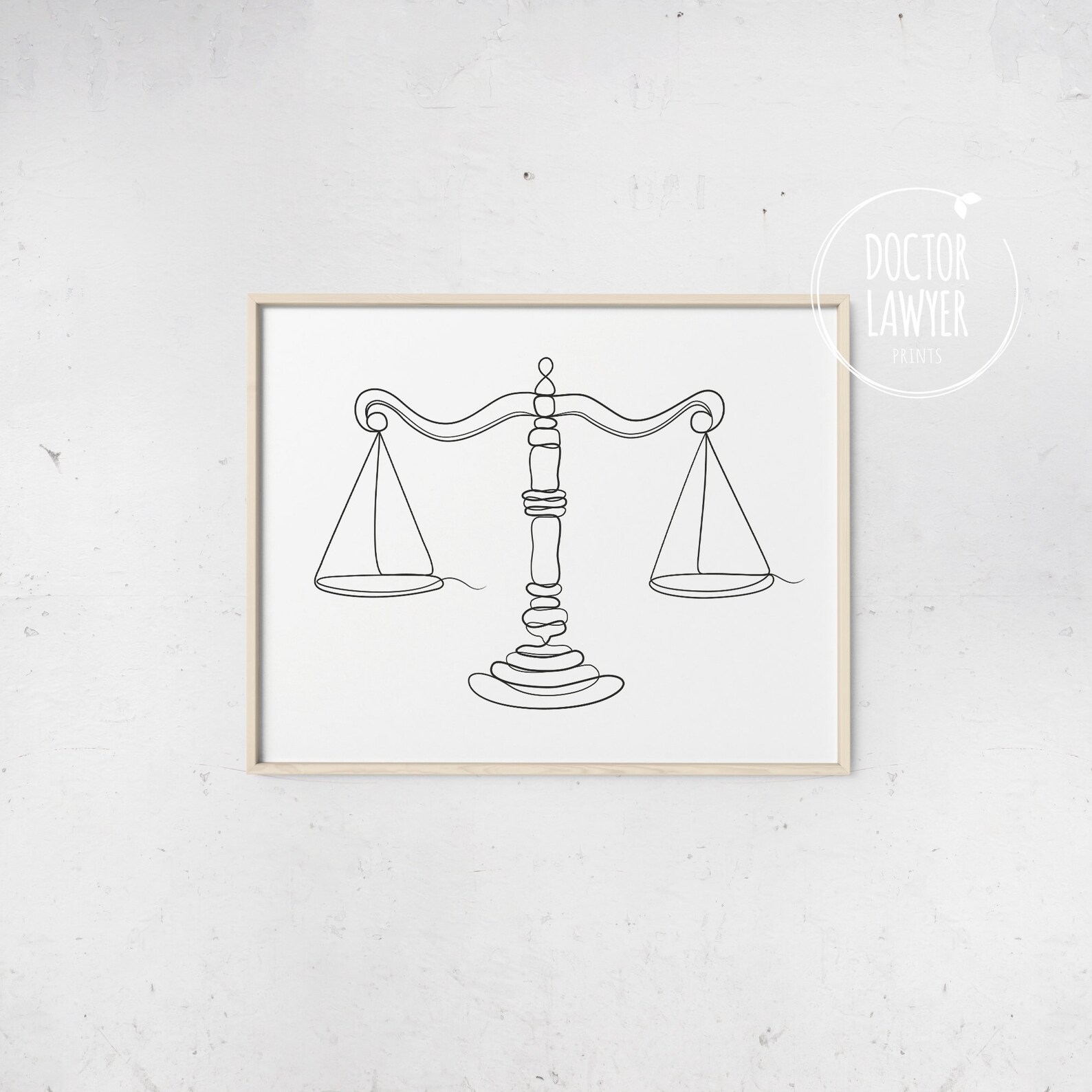 Scales of Justice One Line Art Attorney Print Lawyer Gift - Etsy