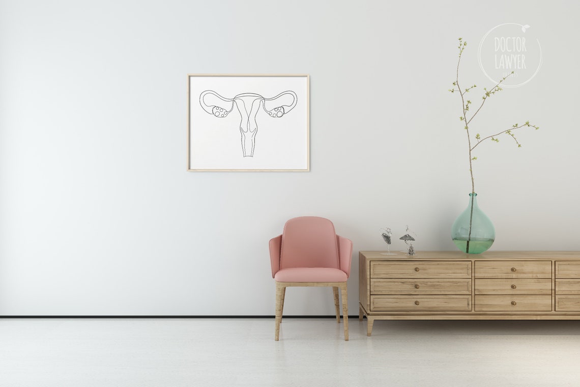 Uterus One Line Anatomy Print Female Reproductive System - Etsy