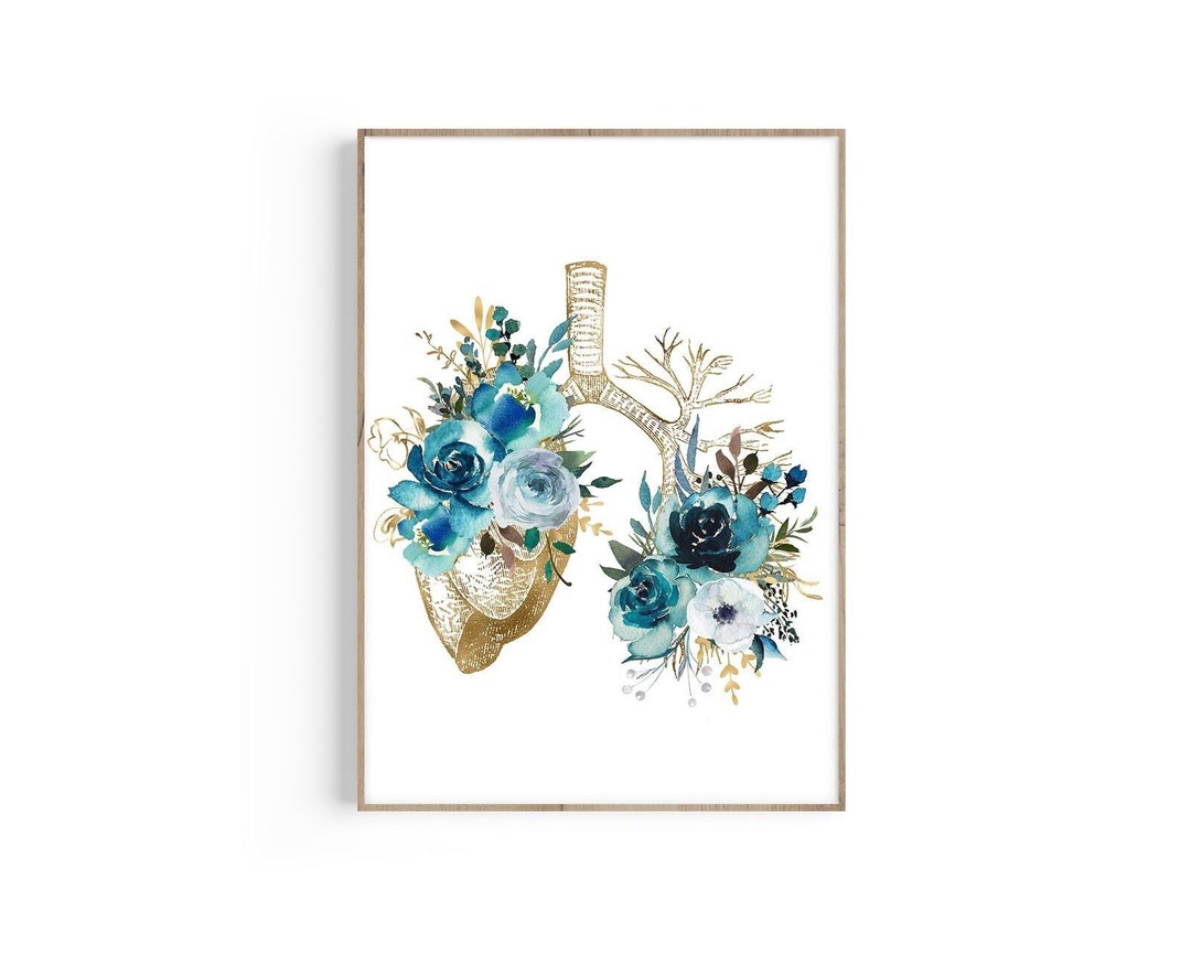 Lungs Art, Human Anatomy Art Print, Respiratory System, Anatomy Poster ...