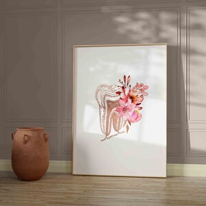 Tooth Anatomy Art, Dentist Gift, Dentist Anatomy Art, Dentist Office ...