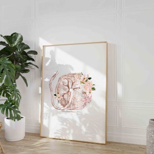 Floral Placenta Art Print, Midwife OBGYN Doula Gift (digital Download ...
