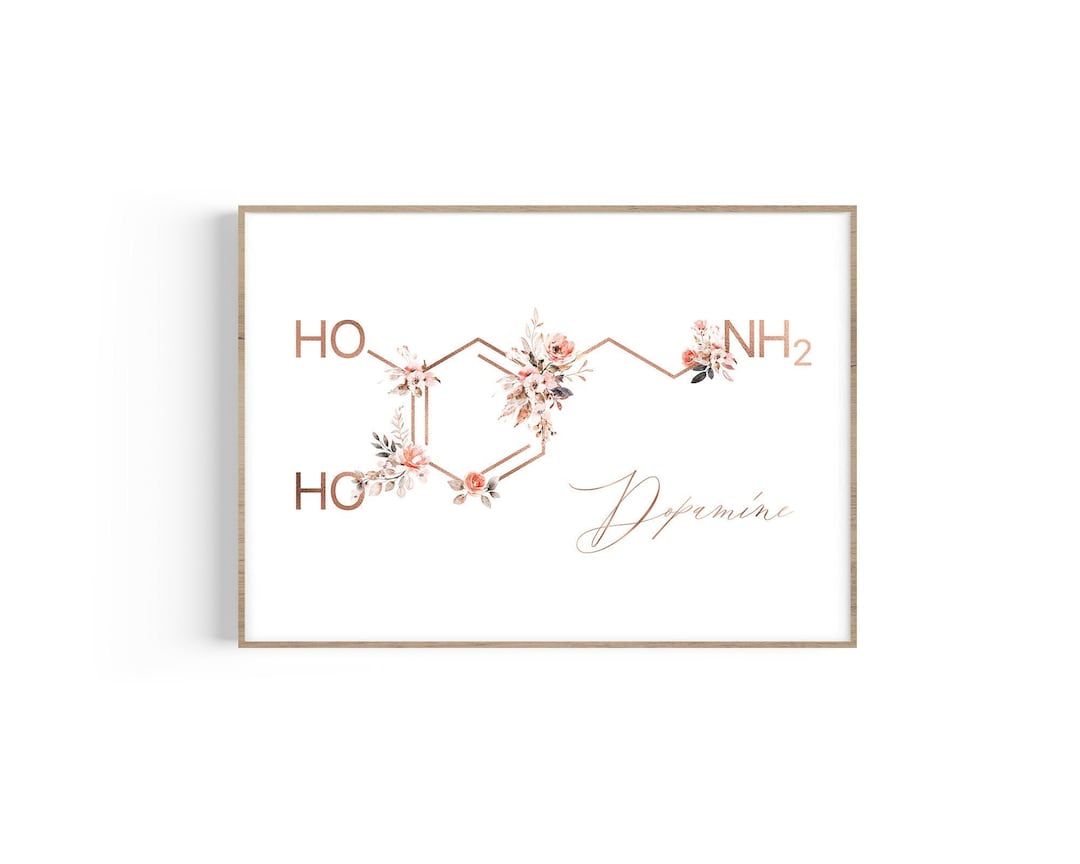 Dopamine Molecule, Dopamine Art Print, Feel-good Hormone, Psychology ...