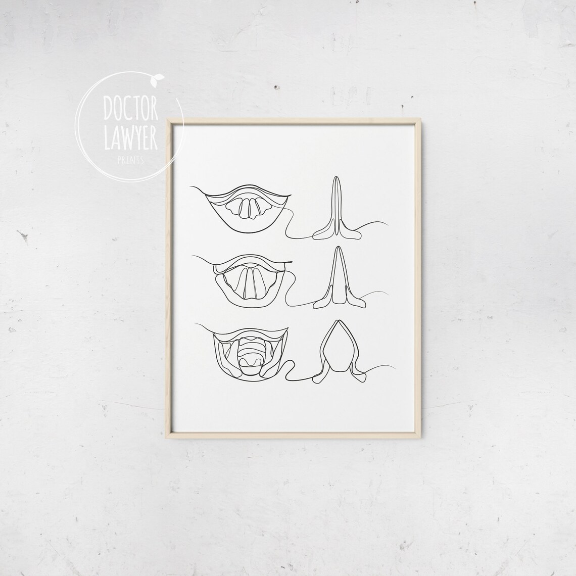 Vocal Cords One Line Art Speech Anatomy Art Speech Language | Etsy