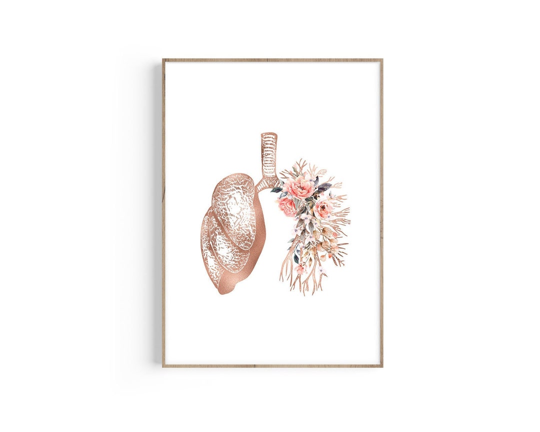 Lungs Art, Human Anatomy Art Print, Respiratory System, Anatomy Poster ...