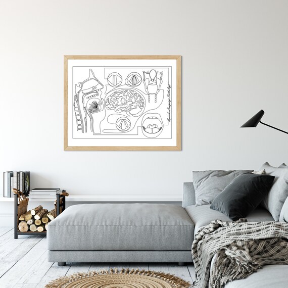 SLP Poster One Line Anatomy Art Larynx Print Speech Language | Etsy