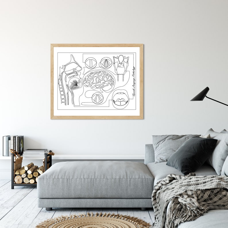SLP Poster One Line Anatomy Art Larynx Print Speech Language | Etsy