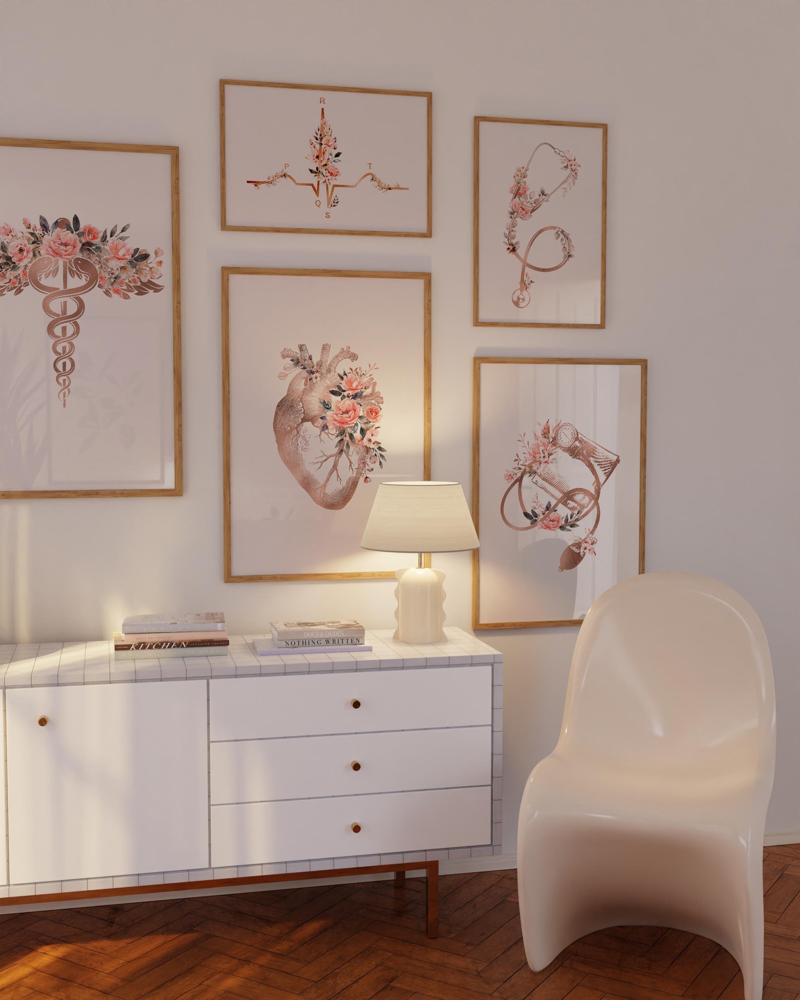 Floral Cardiology Prints: Doctor Office Decor (digital Download) - Etsy