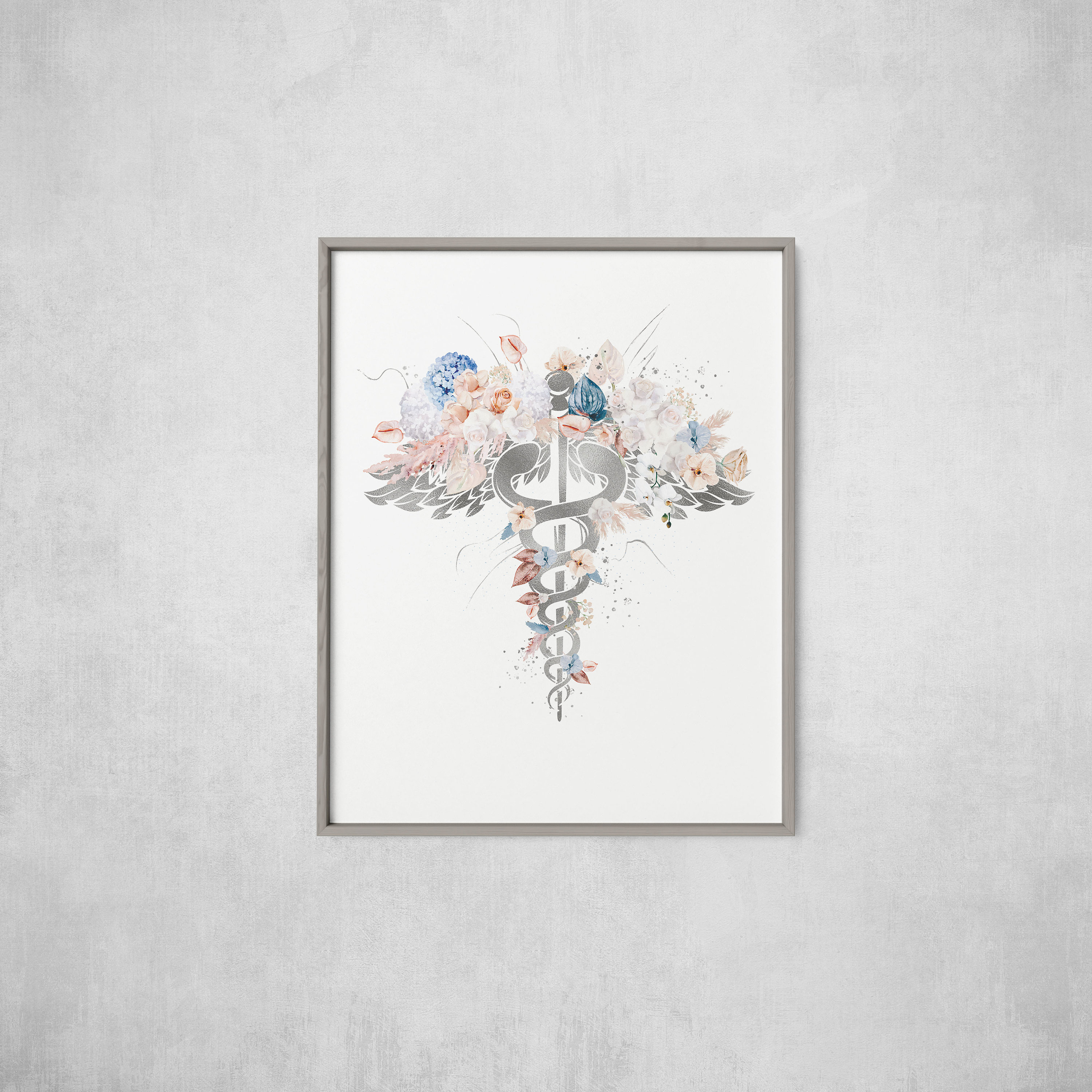 Caduceus Art Print Caduceus Symbol Medical School Graduation | Etsy