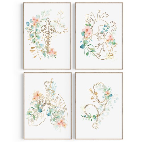 Doctor Office Decor Medical Art Set Doctor Graduation Gift - Etsy