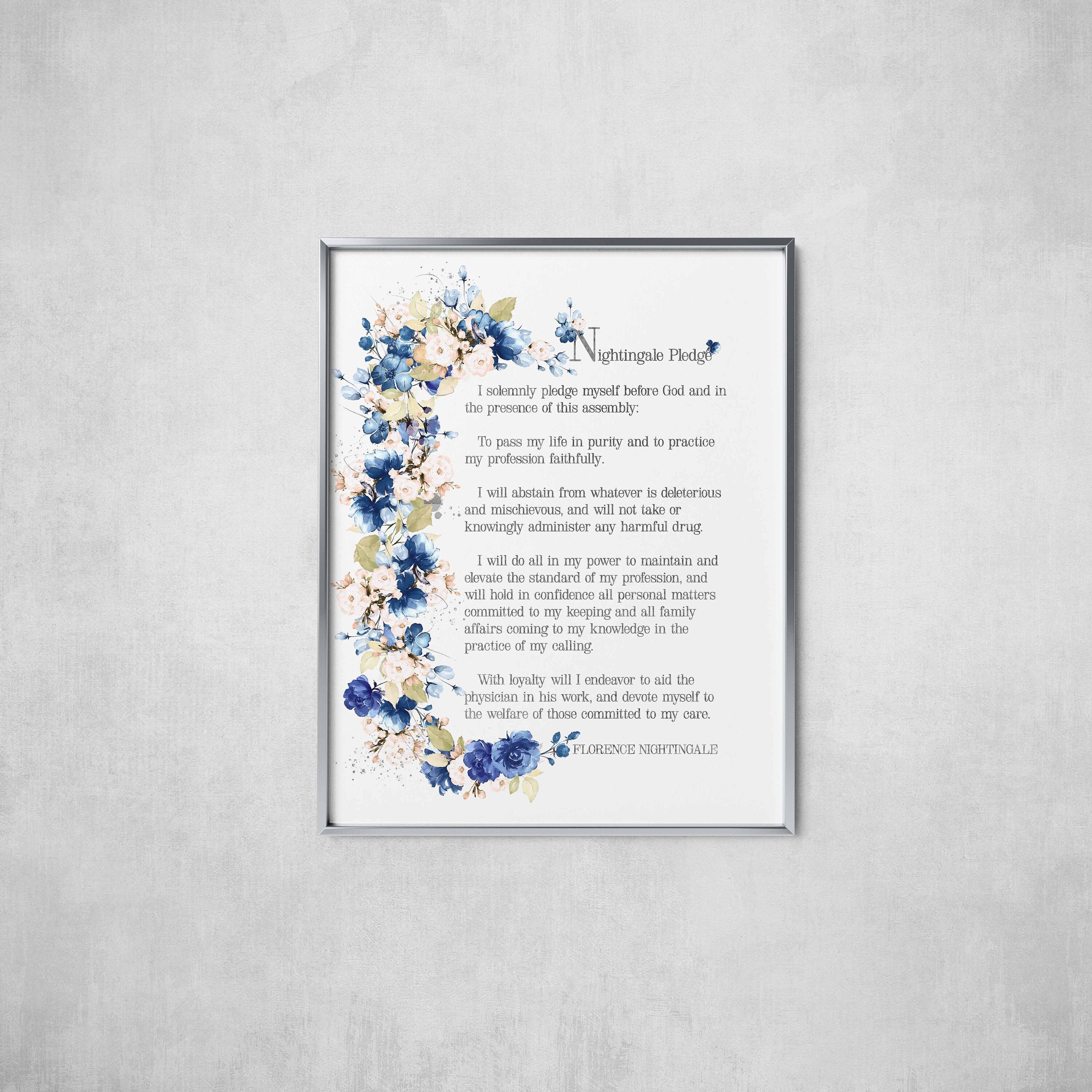 Florence Nightingale Pledge Nurse Art Print Nurse Graduation - Etsy