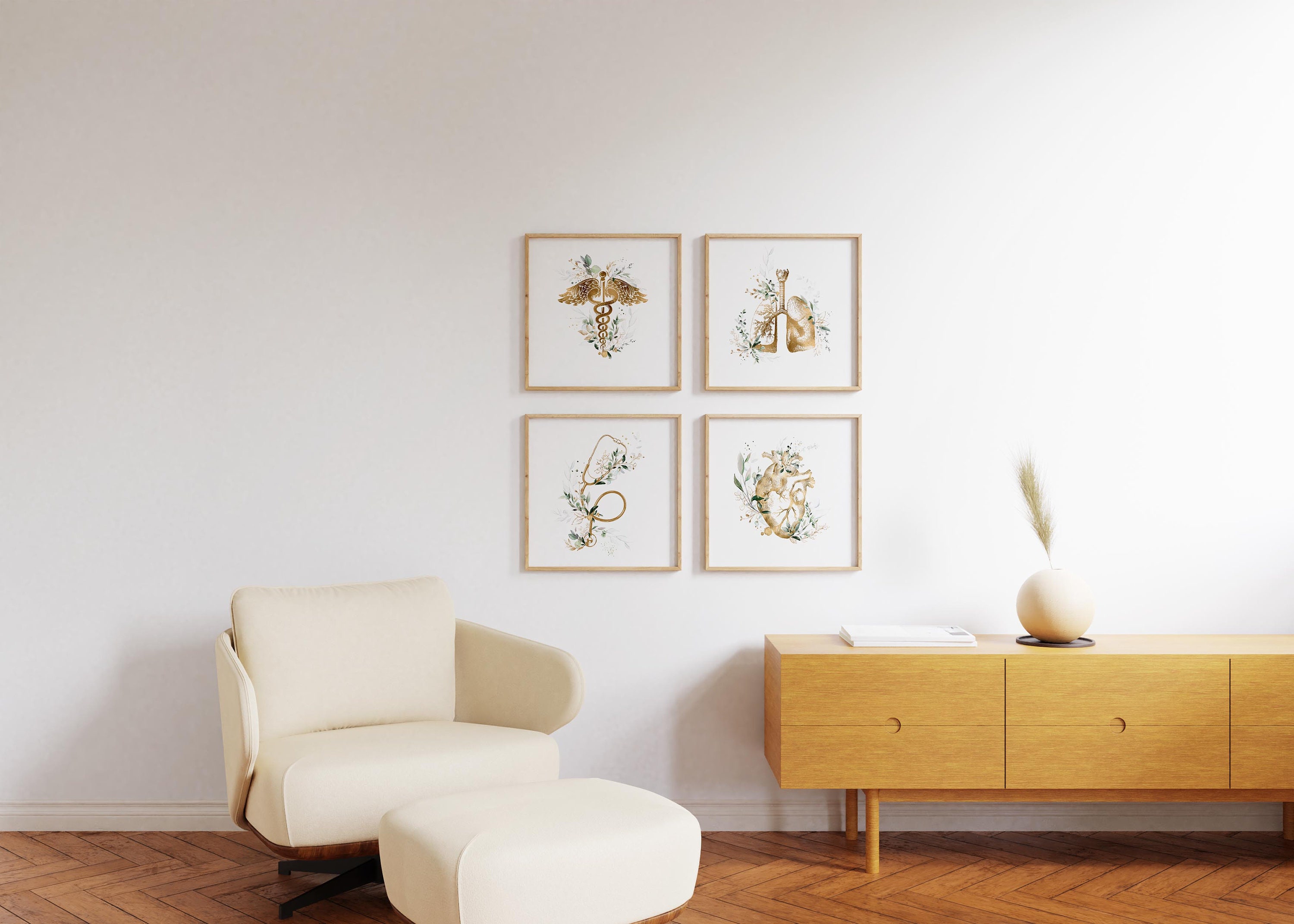 Doctor Office Decor, Medical Art Set, Doctor Graduation Gift, Med ...