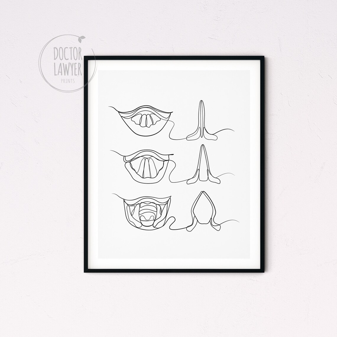 Vocal Cords One Line Art Speech Anatomy Art Speech Language | Etsy